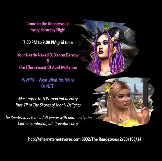 AprilMckenna: WEEKLY SATURDAY NIGHT WWYW PARTY @ RENDEZVOUS! 7pm to 9pm ...