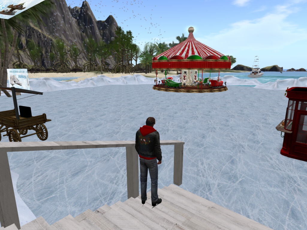 timesping: LOOK AT THAT...ICE SKATING AND A CHRISTMAS CAROUSEL @ BAREFOOT DREAMERS. - OpenSimWorld